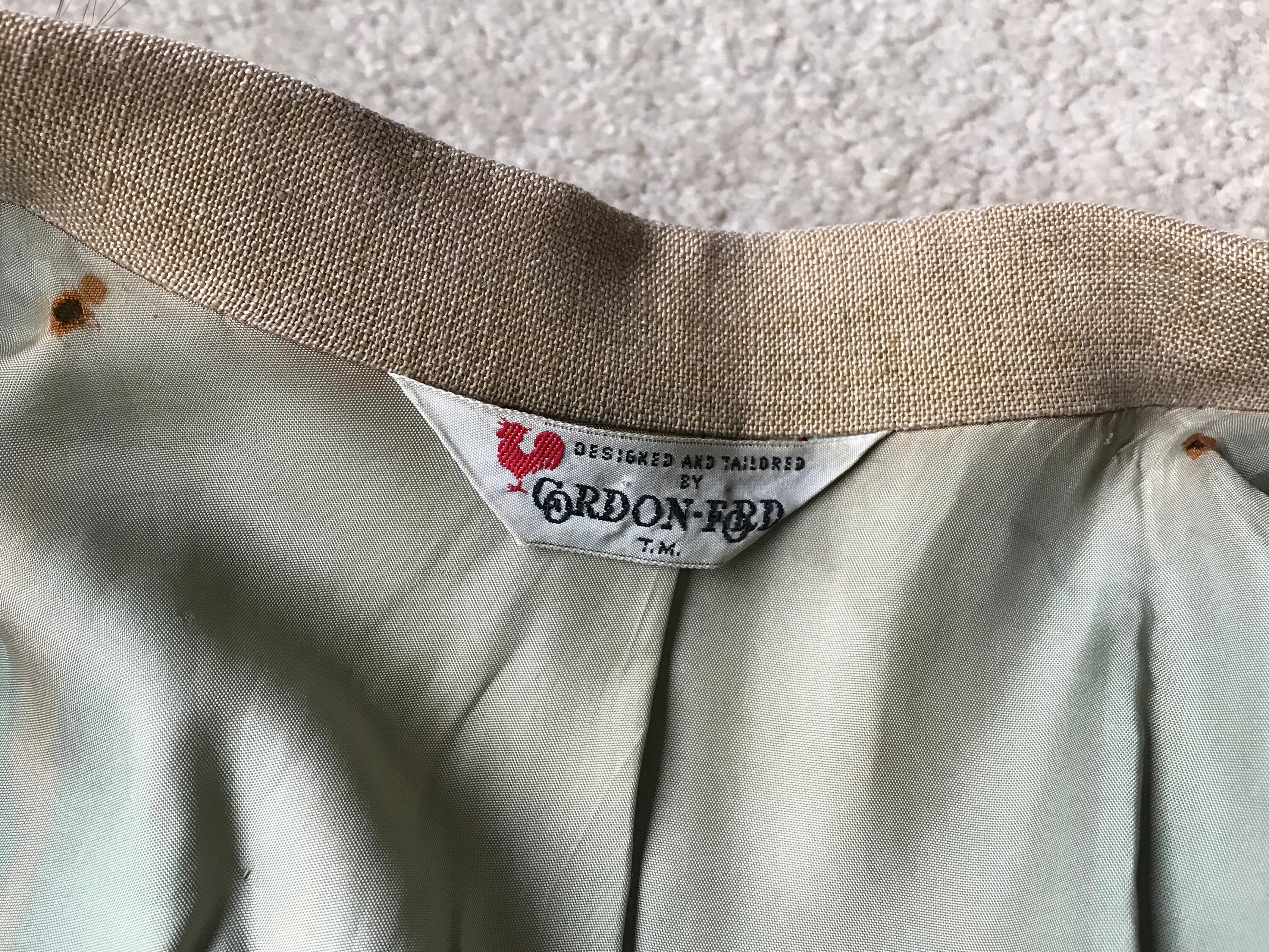 Vintage Burlap Suit Jacket Skirt Raccoon Collar 1930 1940 | Etsy