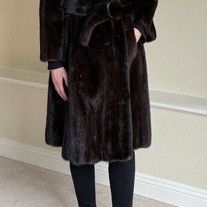 Vintage Long Dark Brown Mink Fur Sable Coat Mink Belt Princess - Etsy