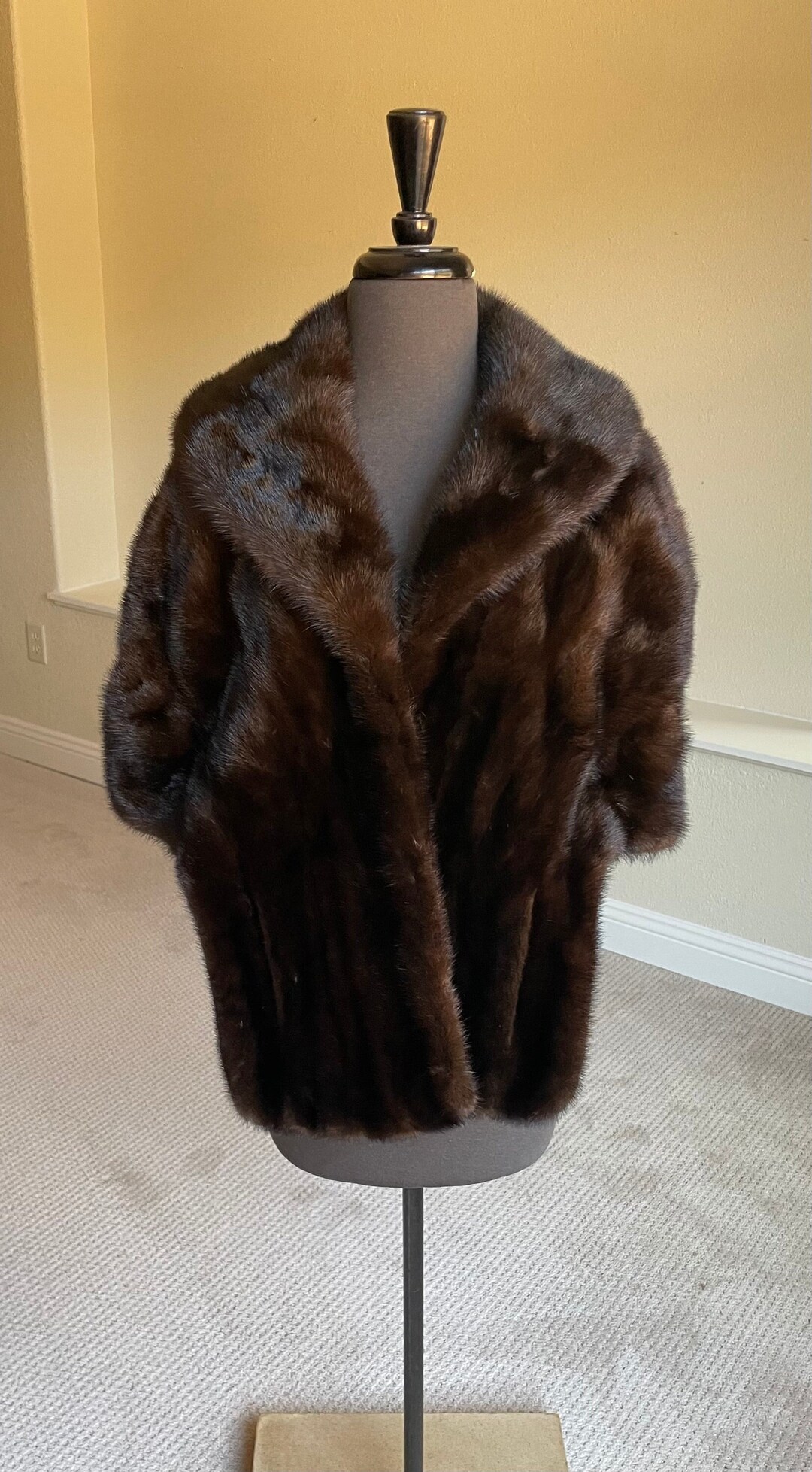 Vintage Dark Brown Mink Fur Stole - Etsy