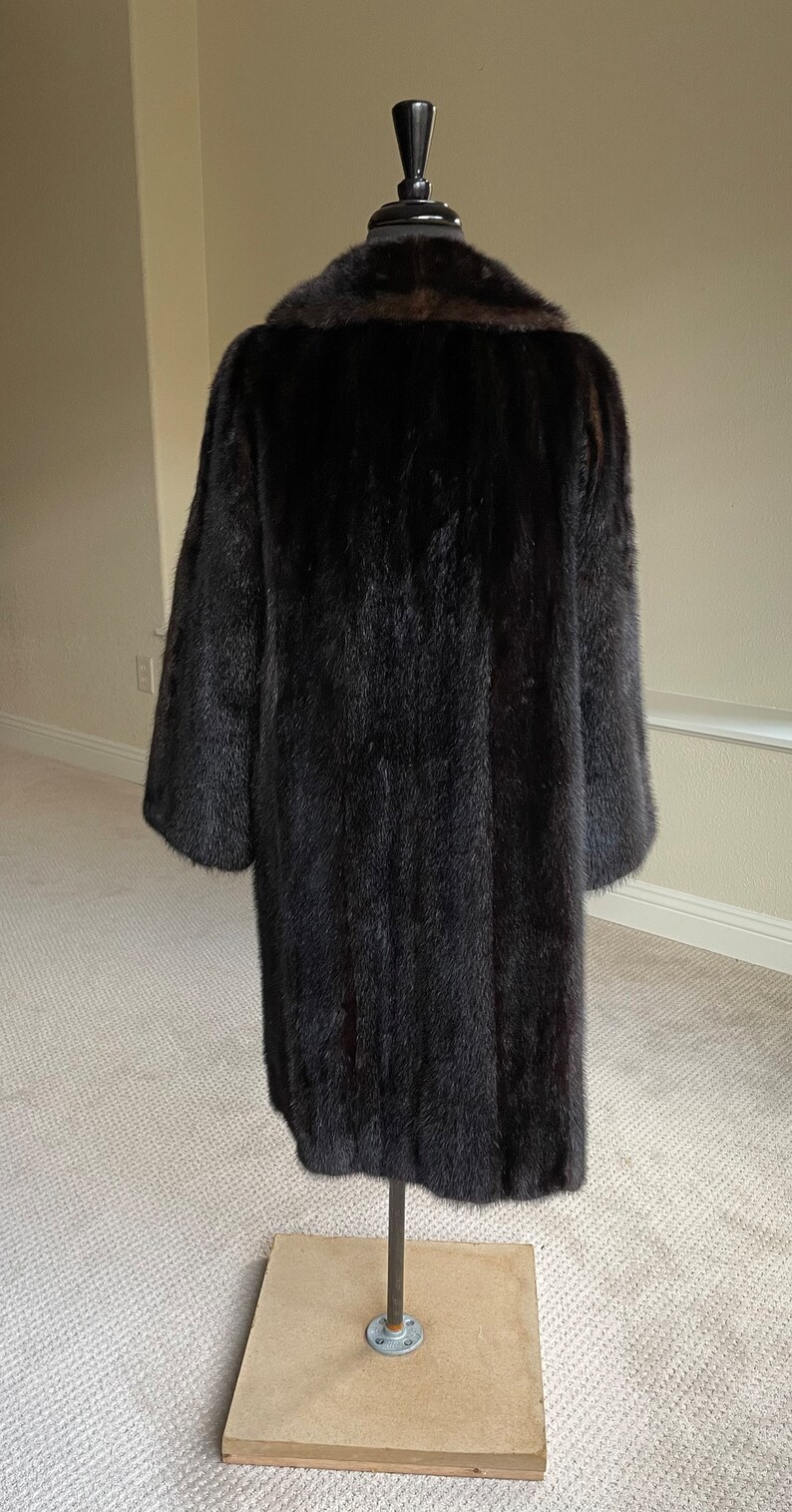 Vintage Long Dark Brown Mink Fur Coat Shawl Collar - Etsy