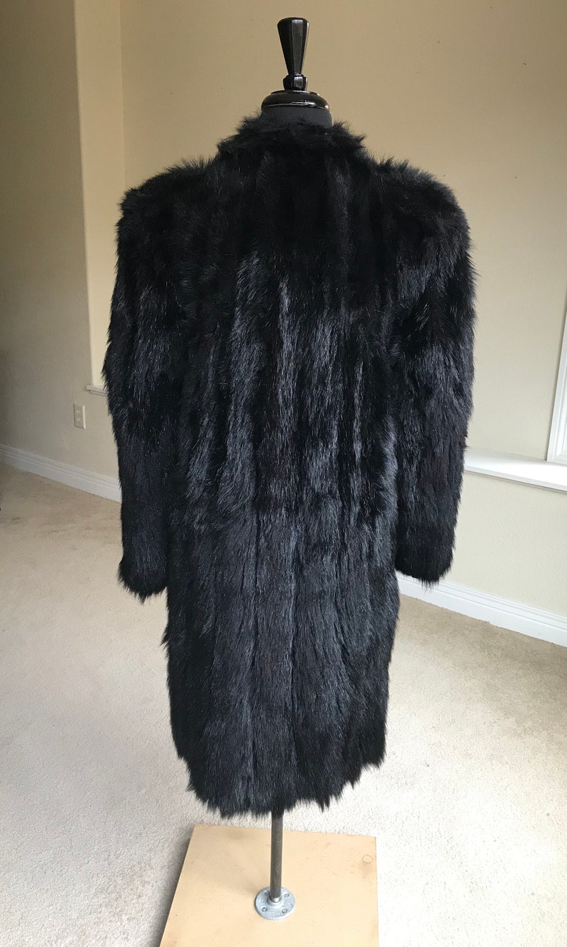 Vintage Black Skunk Fur Coat Art Deco - Etsy