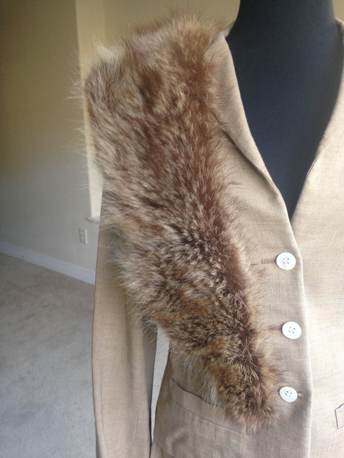 Vintage Burlap Suit Jacket Skirt Raccoon Collar 1930 1940 | Etsy