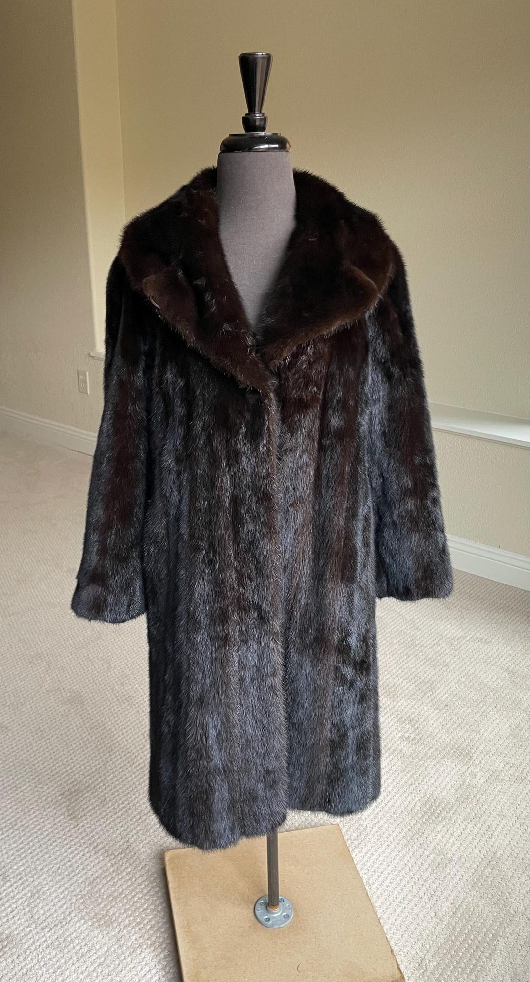 Vintage Long Dark Brown Mink Fur Coat Princess - Etsy