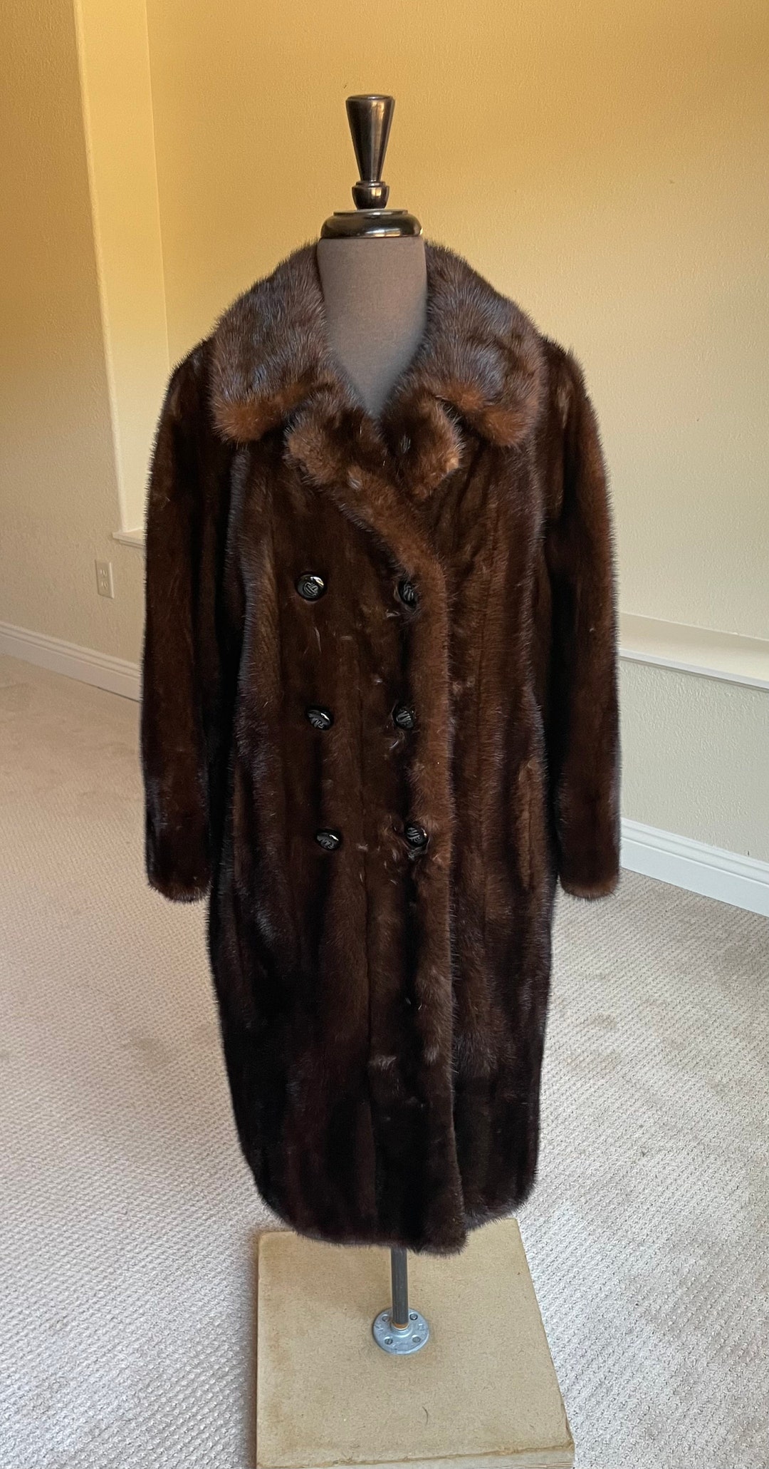 Vintage Long Dark Mink Fur Coat - Etsy