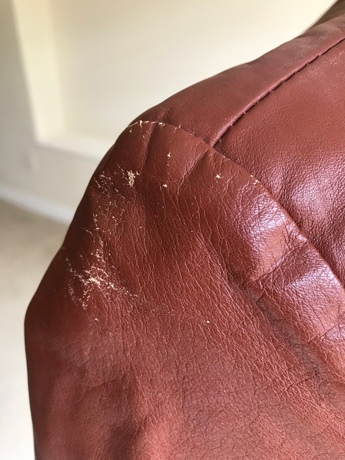 Vintage Modern Rust Brown Leather Blazer Jacket | Etsy