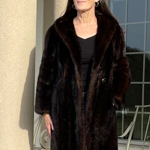 Vintage Long Dark Brown Mink Fur Coat Shawl Collar - Etsy