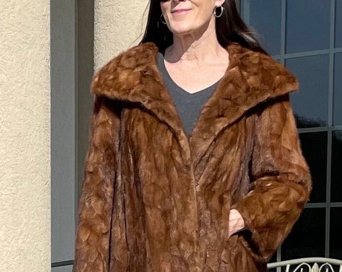EMBA Brown MINK Fur Coat Ranch Real Vintage Bolero Jacket - Etsy