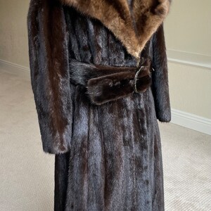 Vintage Long Dark Brown Mink Fur Sable Coat Mink Belt Princess - Etsy
