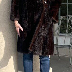 Vintage Long Dark Brown Mink Fur Coat Shawl Collar - Etsy