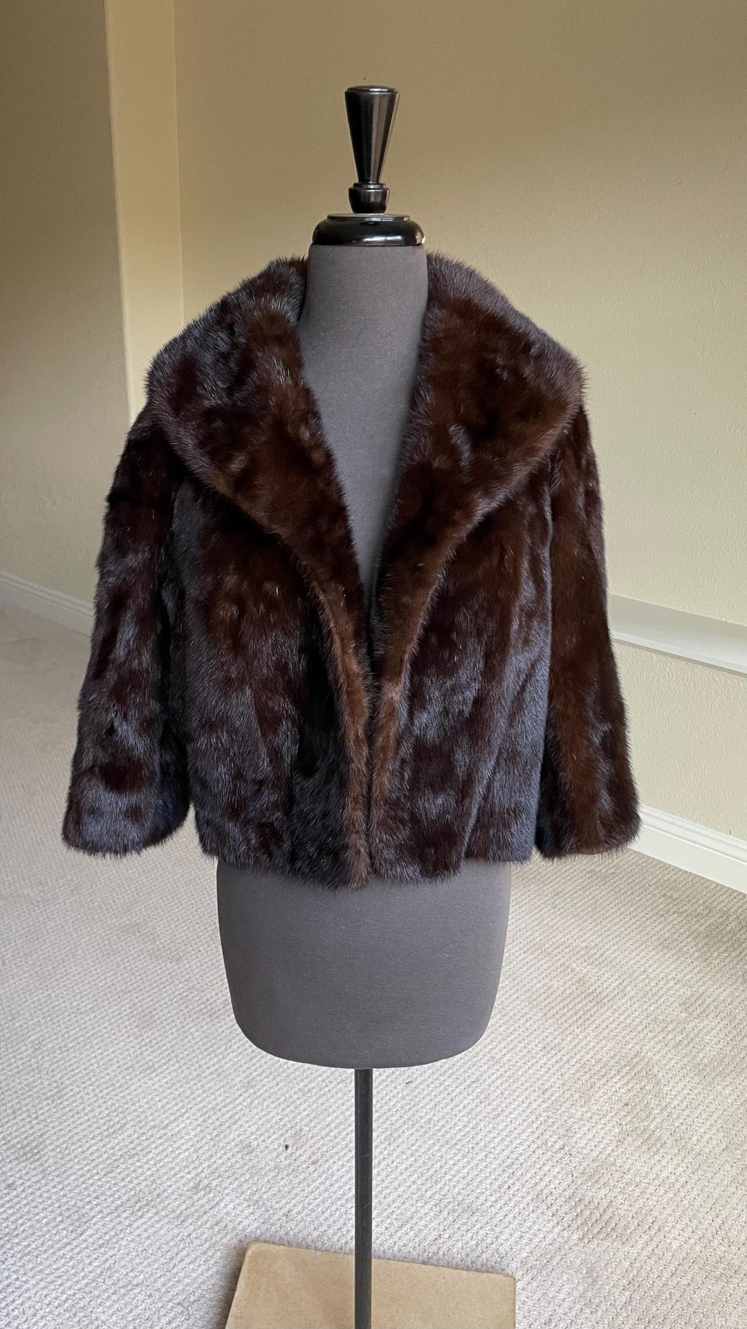 Vintage Short Dark Brown Mink Fur Jacket Coat - Etsy