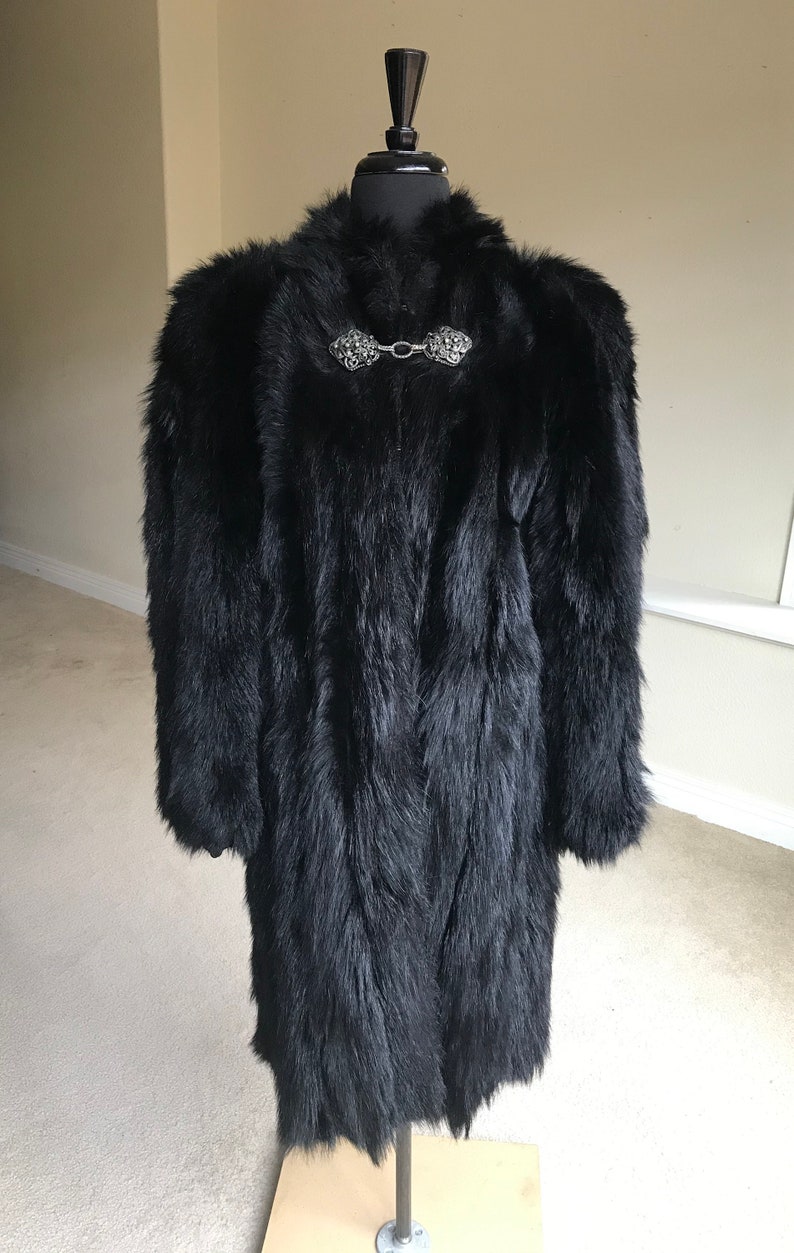 Vintage Black Skunk Fur Coat Art Deco - Etsy