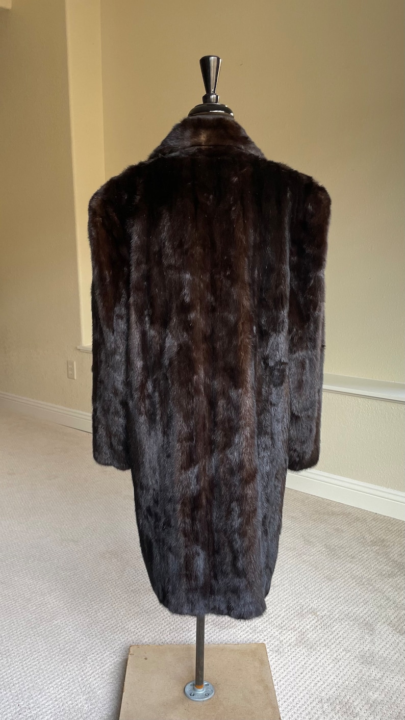 Vintage Long Dark Brown Mink Fur Coat - Etsy
