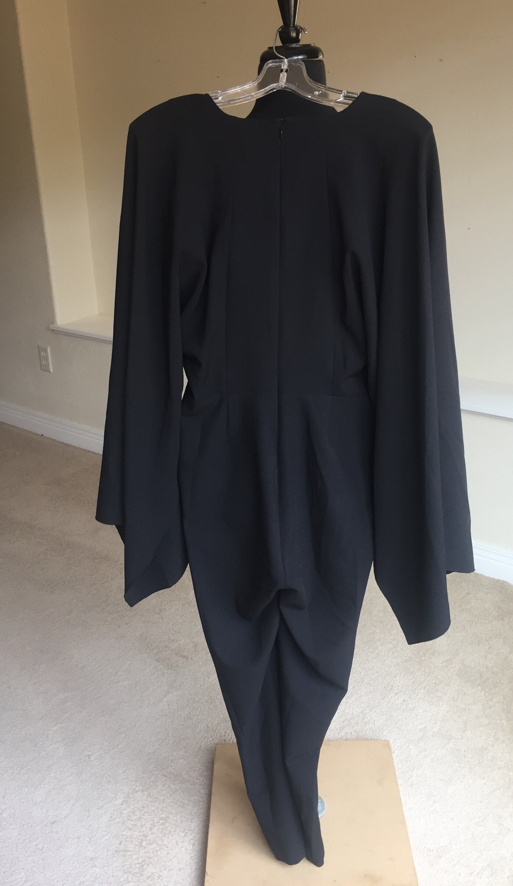 Vintage Modern Contemporary Black Jumpsuit Bat Wing Flared | Etsy