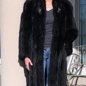 Vintage Black Skunk Fur Coat Art Deco - Etsy