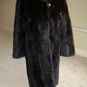 Vintage Long Dark Brown Mink Fur Coat Shawl Collar - Etsy