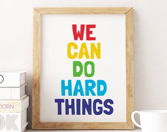 We Do Hard Things Sign - Etsy
