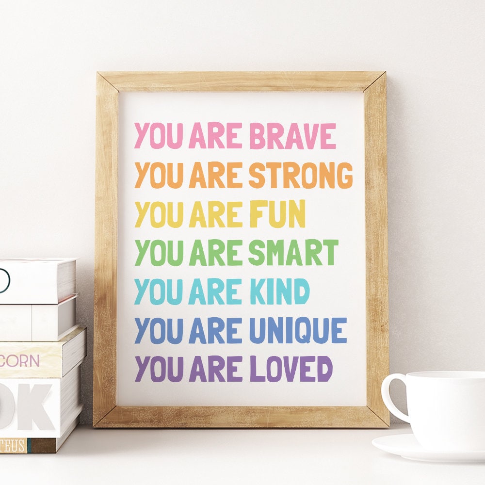 You Are Brave Strong Fun Smart Kind Unique Loved Printable | Etsy