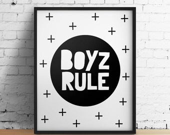 Boys Rule Sign - Etsy