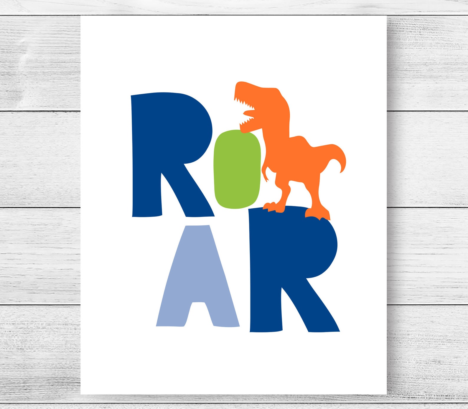 Stomp Chomp Roar Printable Art Set of 3 Dinosaur Nursery Art - Etsy