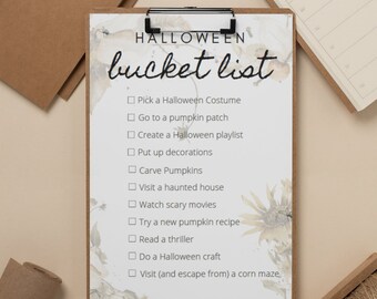 Printable Halloween Bucket List - Etsy