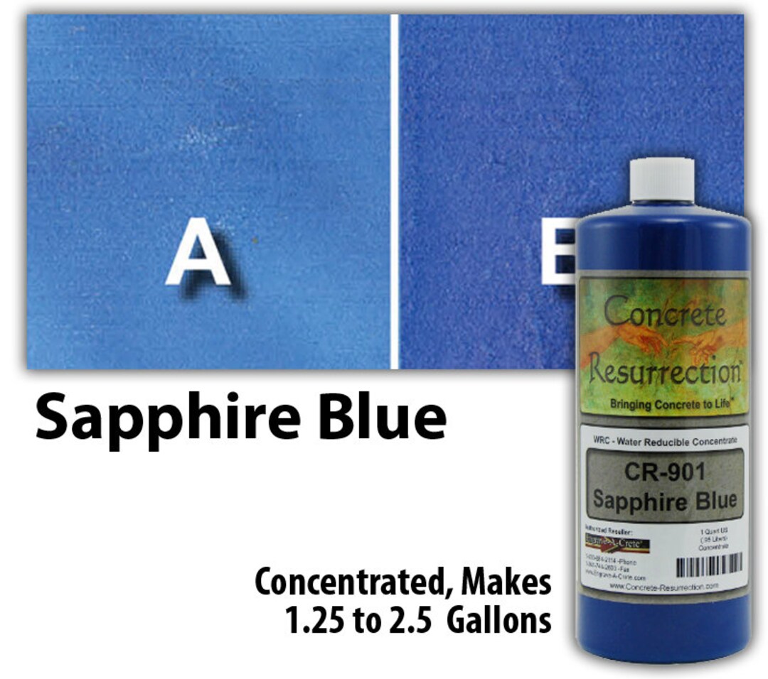 Water Based Concentrated Concrete Stain - Sapphire Blue Interior or ...