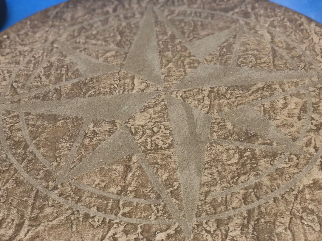 Stone Textured Concrete Lazy Susan Mocha W/subtle Compass Rose ...