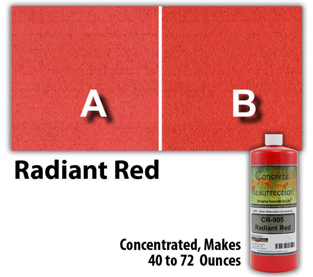 Water Based Concentrated Concrete Stain 8oz Bottle - Radiant Red ...