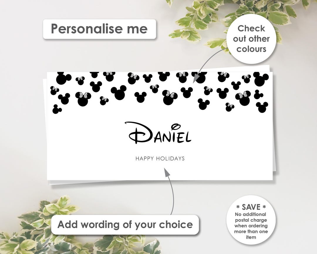 Personalised DISNEY Money Wallet, Gift Voucher Envelope, Disney World ...