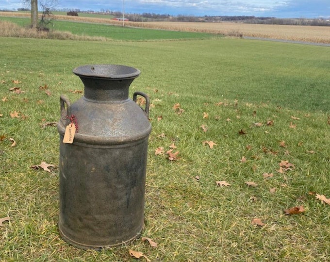 Large Rustic Antique Milk Can for Front Porch Decor | READY TO SHIP ...