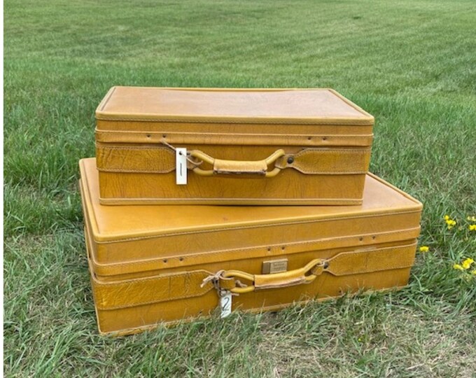 Retro Yellow Hartmann Luggage Set | Vintage Mustard Retro Suit Case ...