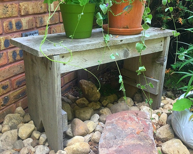 Rustic Barn Board Garden Bench Reclaimed Wood Indoor Outdoor Plant ...