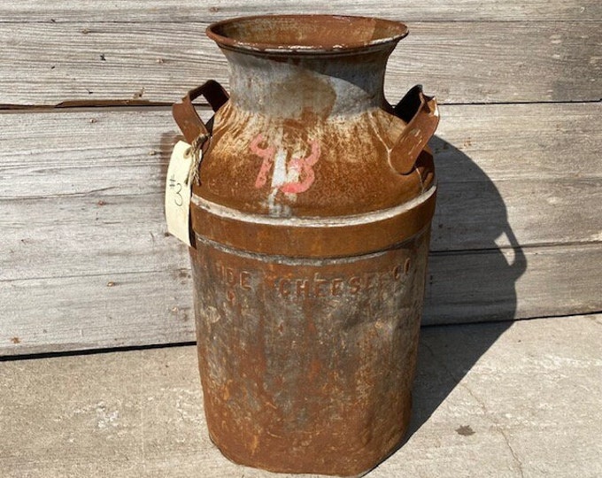 SALE: Large Milk Cans for Front Porch Decor, Rustic Antique Milk Cans ...