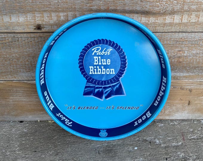 Vintage Pabst Blue Ribbon Beer Tray, 1960's Serving Tray, Gift for Dad ...