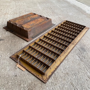Vintage Cast Iron Floor Grates, Salvaged Architectural Metal Decor ...