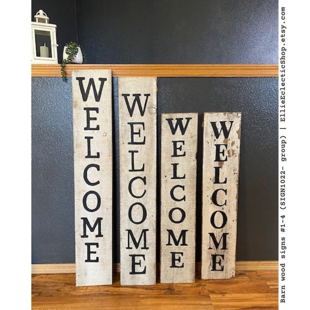 Entryway Welcome Sign Rustic Barn Wood Sign 3ft Chippy - Etsy
