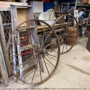 Extra Large 41 Vintage Metal Wheels Antique Farmhouse Industrial ...