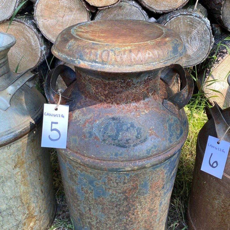 Large Rustic Antique Milk Cans Vintage Milk Jug Rusty Metal - Etsy