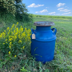 Vintage Americana Milk Can 20 Blue Milk Can for Home and Garden Decor ...