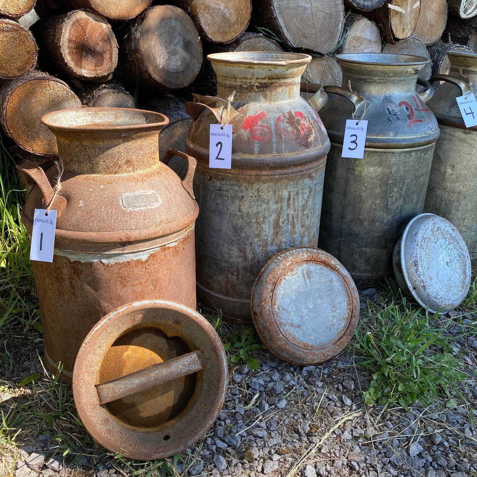 Large Rustic Antique Milk Cans Vintage Milk Jug Rusty Metal - Etsy