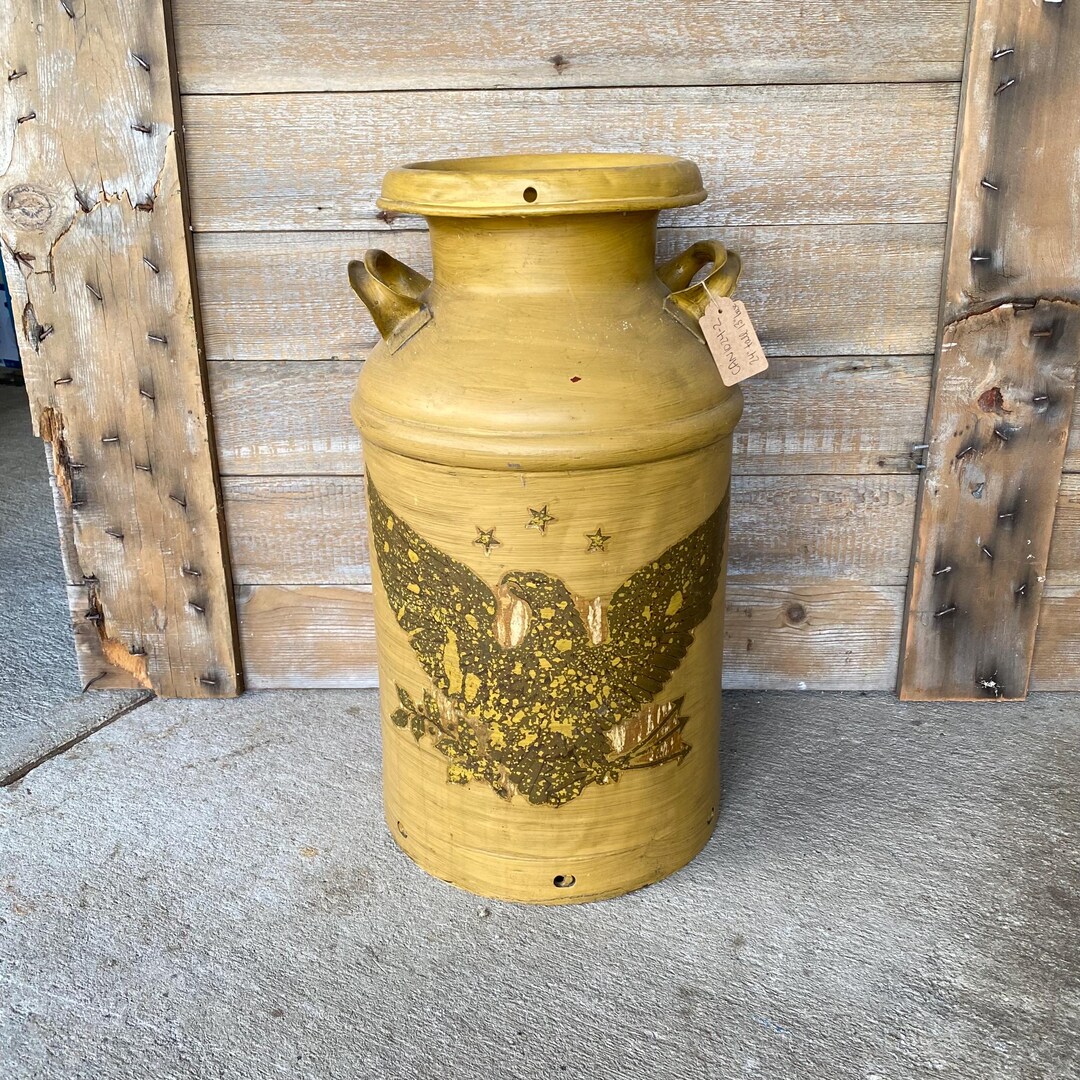 Retro Milk Can With Eagle, Large Vintage Milk Can With Lid - Etsy