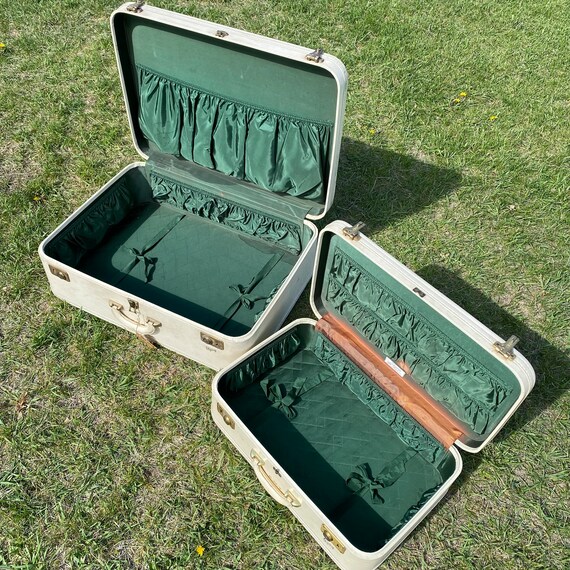 Mid century retro luggage set, Vintage suitcase set o… - Gem