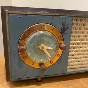 Vintage Philco Brown Radio | 1953 Model 53-804 Blue Brown Plastic Clock ...