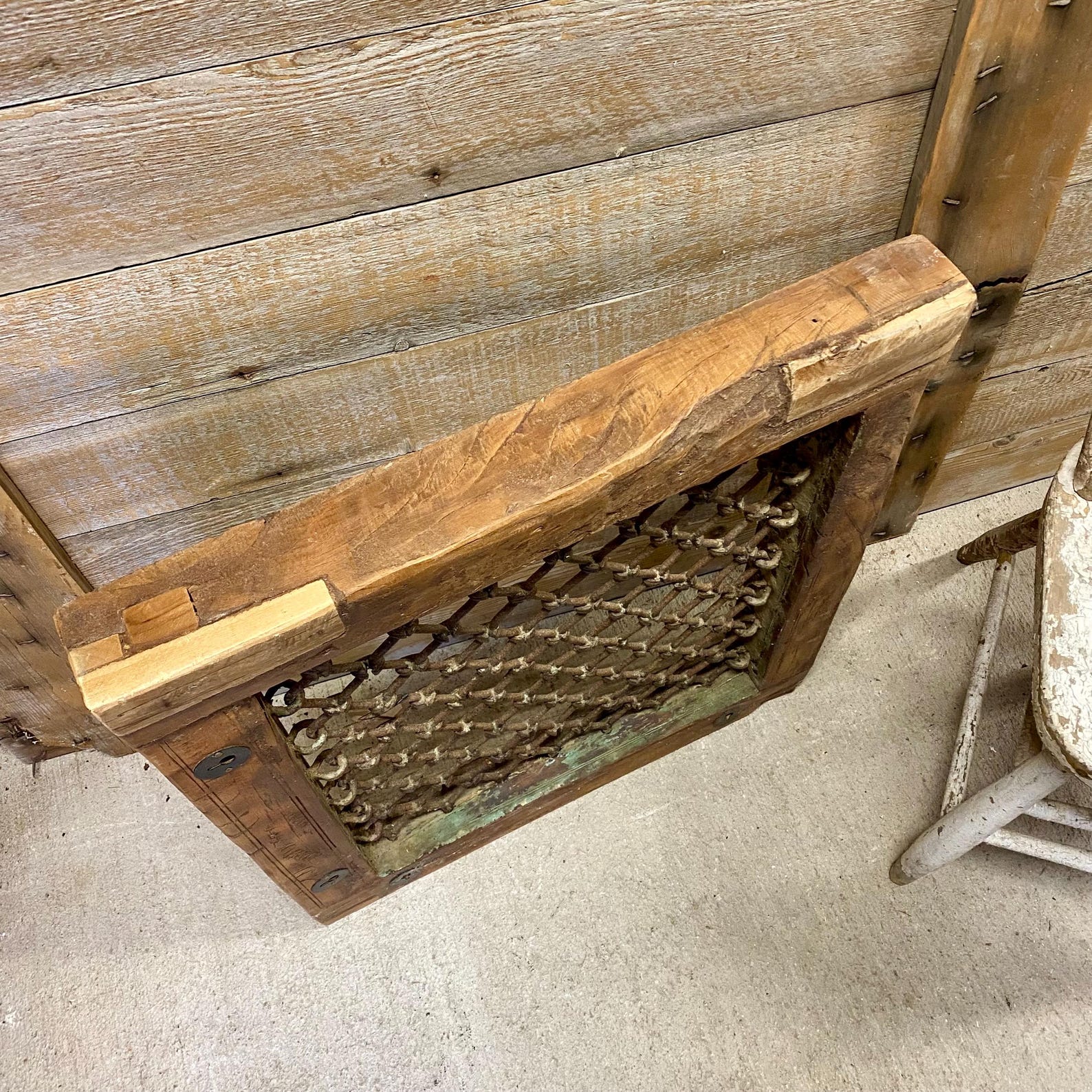 Vintage Jali Window Panel | Rustic Wood & Iron Architectural Salvage ...