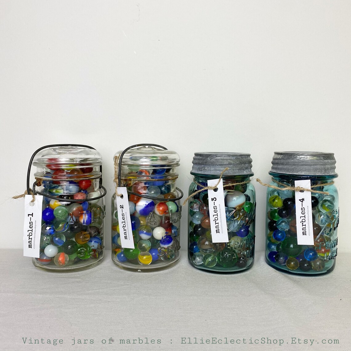 Jar of Marbles Assorted Vintage Marbles Atlas Ball Mason | Etsy