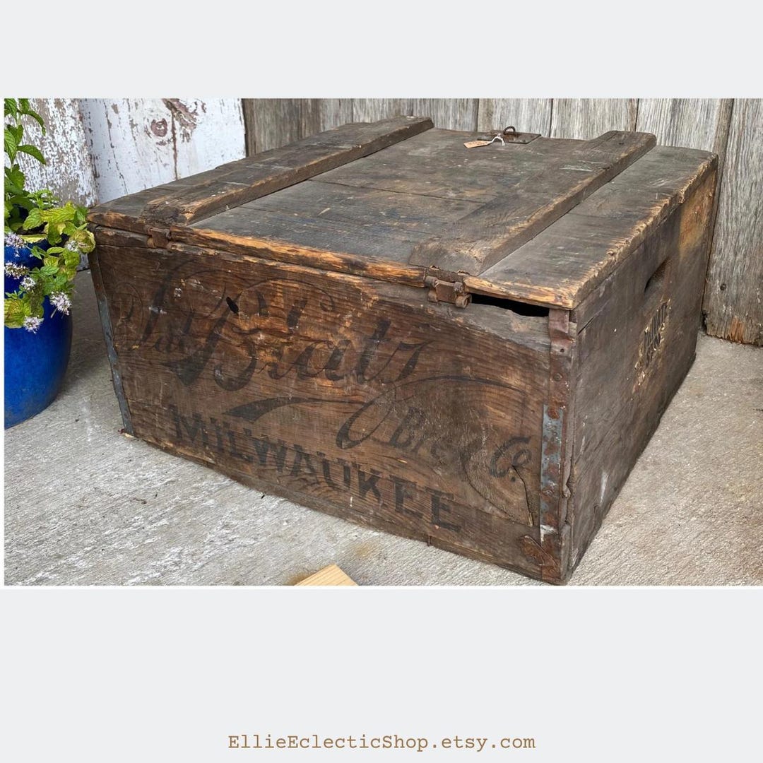 Antique Beer Crate: Large Vintage Wood Advertising Box Blatz - Etsy