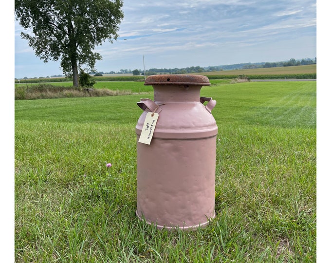 Large Rustic Antique Milk Cans, Vintage Milk Jug, Rusty Metal ...