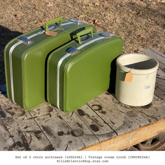 Mid century retro luggage set, Vintage suitcase set o… - Gem