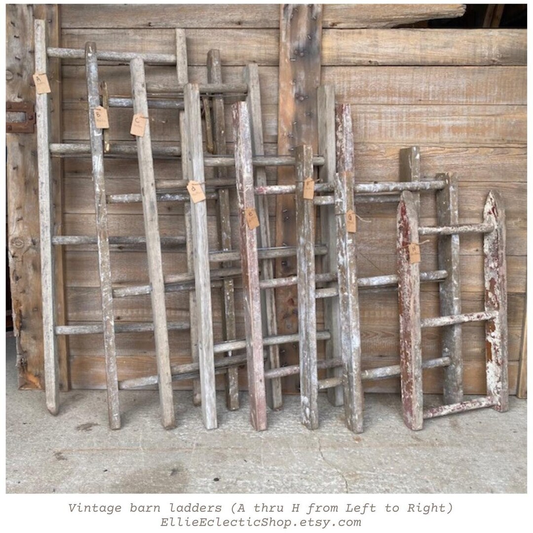 Rustic Wooden Ladder: Vintage Farmhouse Decor (3ft-4ft) - Etsy