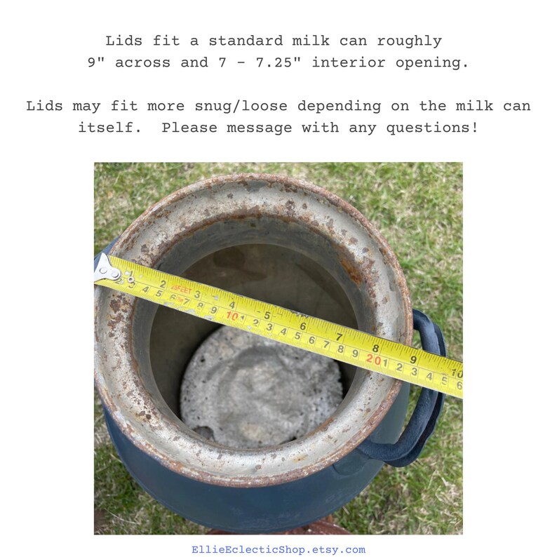 Vintage Milk Can Lid | Flat Top Metal Lid for Large Opening Milk Can - Etsy