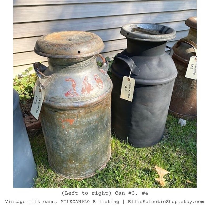 Large rustic antique milk cans Vintage milk jug Rusty metal | Etsy